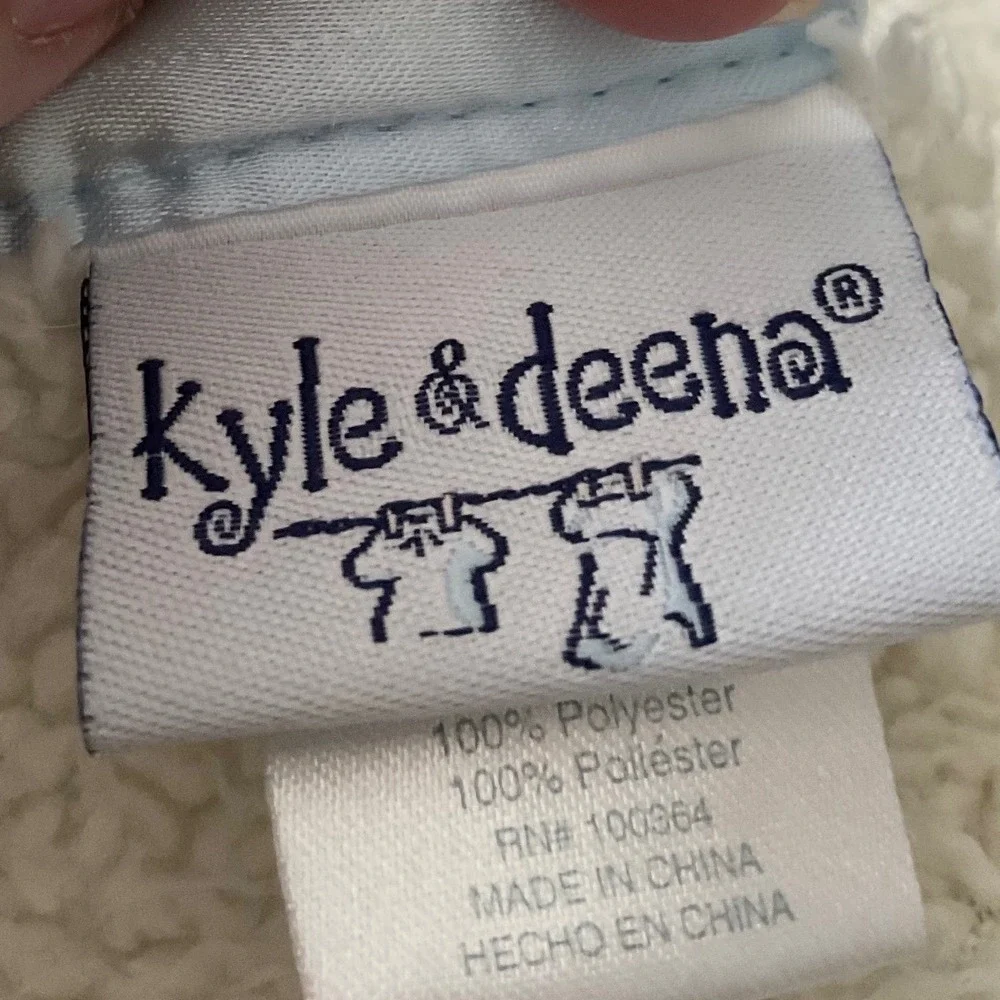 Kyle & Deena | Bedding | Kyle Deena Baby Blanket Blue Teddy Bear Satin ...